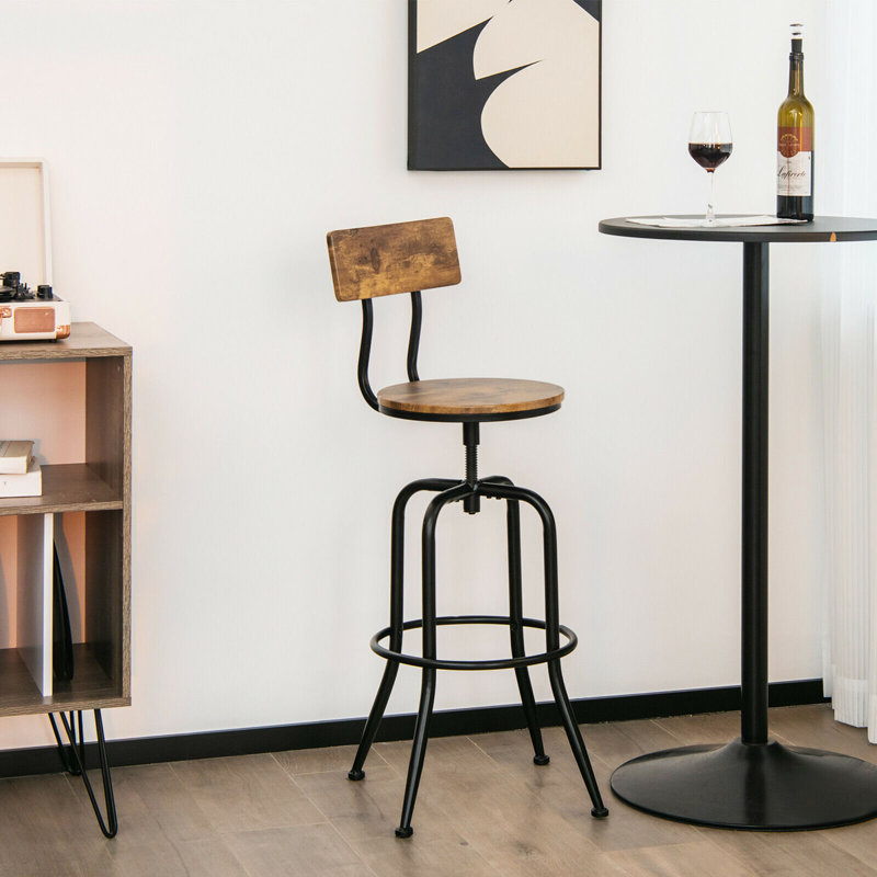 Trent Austin Design Graf Set Of 4 Industrial Bar Stool Adjustable Swivel Counter height Dining Side Chair Reviews Wayfair Canada